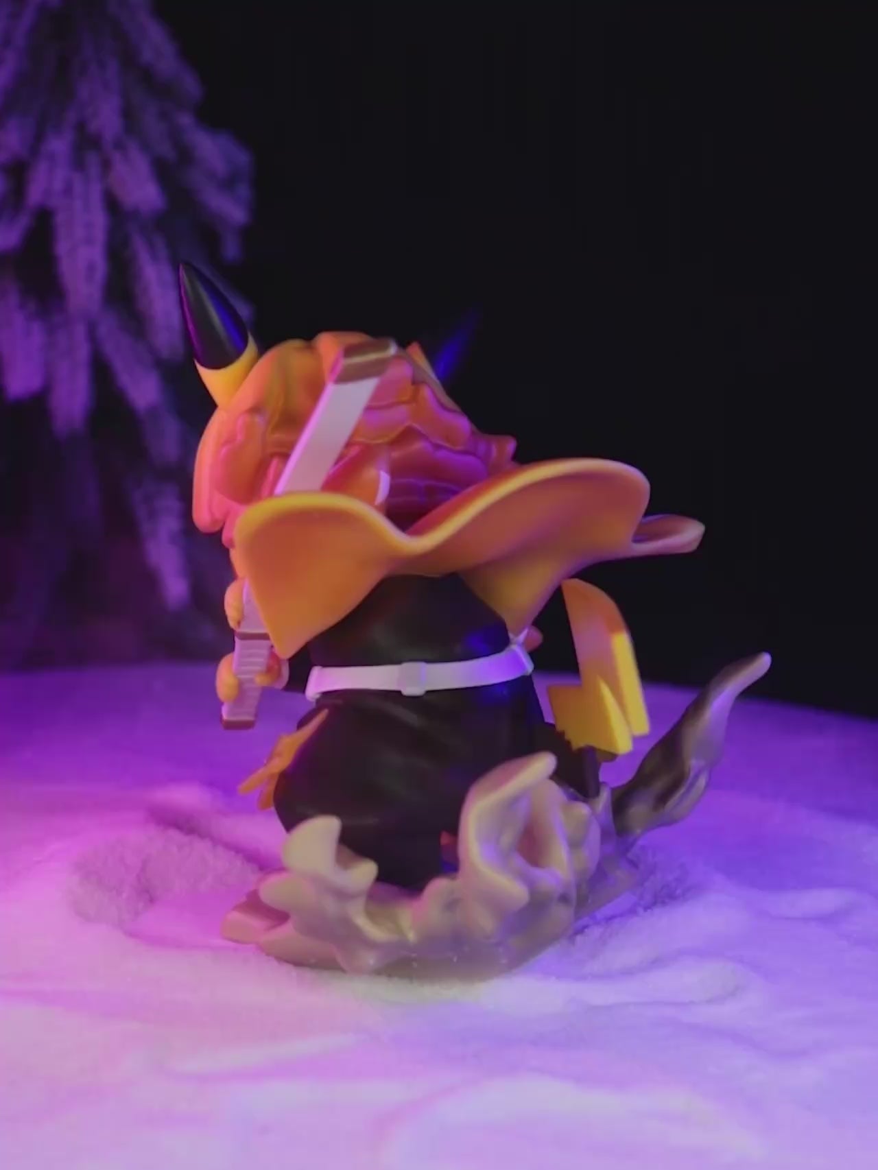 Demon Slayer Zenitsu Pikachu Crossover Figurine | 10cm PVC Action Figu ...